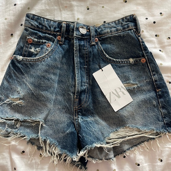 Zara | Shorts | Zara Womens Distressed Blue Jean Shorts | Poshmark